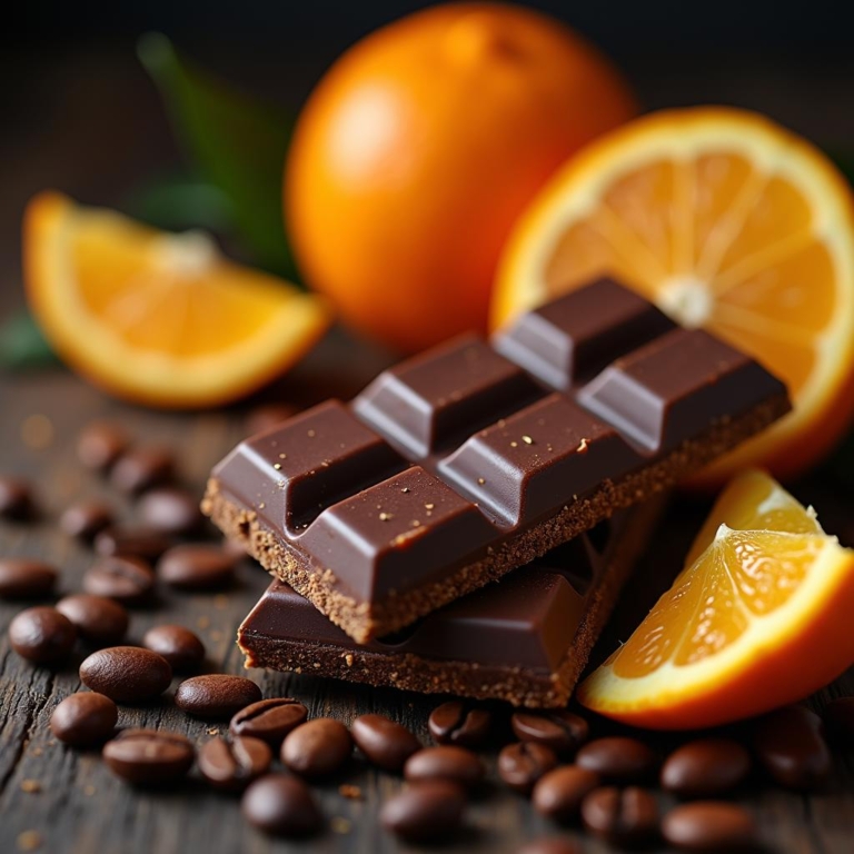 Coffee and Orange-Infused Dark Chocolate Amazing Rich Flavor