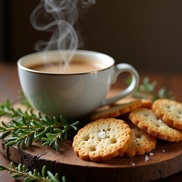 Coffee and Thyme Sea Salt Crackers Amazing Pairing for Snack